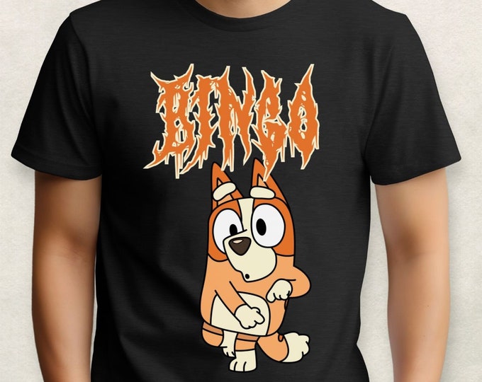 Bingo Metal Shirt, Bluey, Black Metal, Goth Disney, Deathmetal, Blegh ...