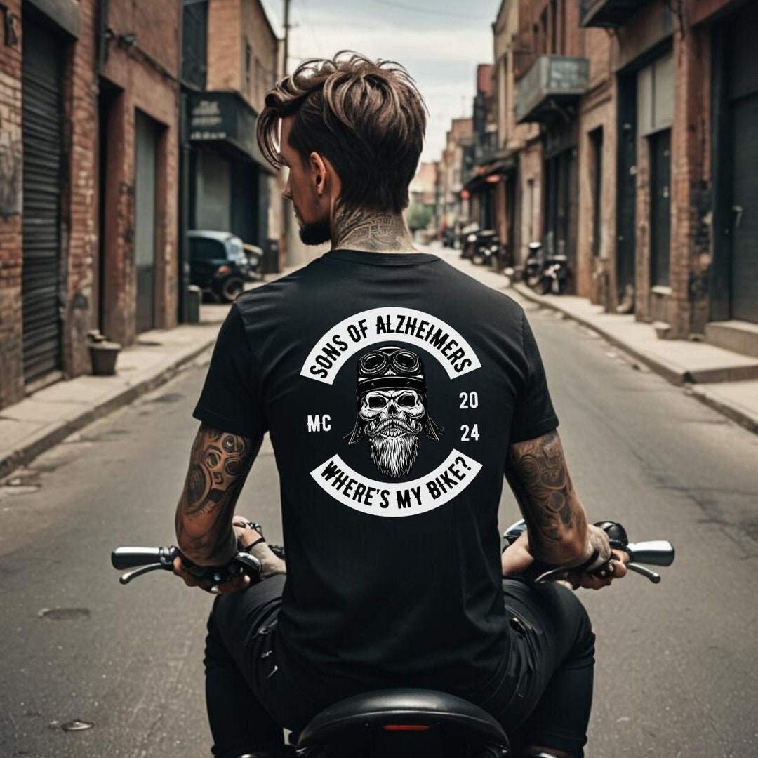 Sons of Alzheimer's, Sons of Anarchy, SOA, Skull Shirt, Motorcycle ...