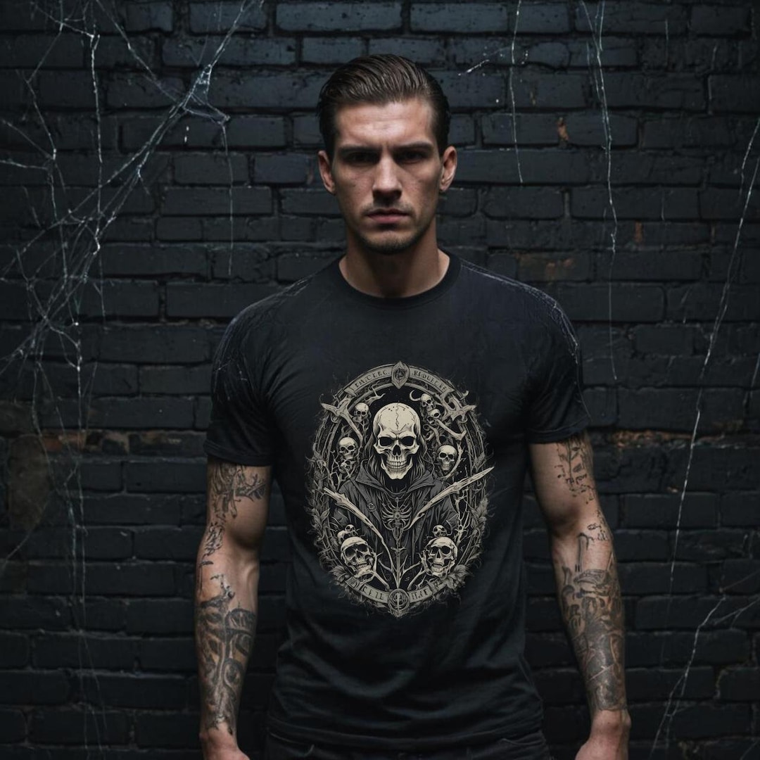 Skull Crest Shirt, Creepy, Grim Reaper, Michael Myers, Ghostface, Dead ...
