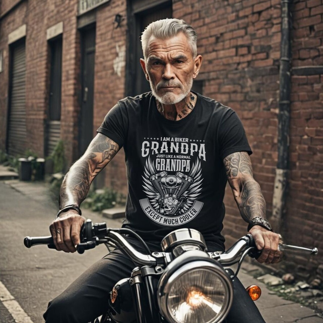 Biker Grandpa, Sons of Anarchy, SOA, Skull Shirt, Motorcycle Shirts ...