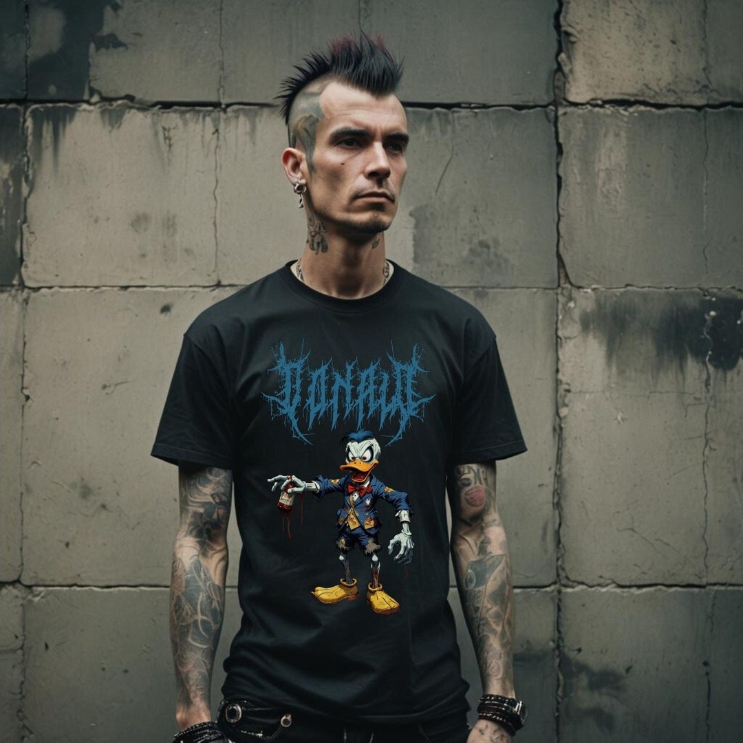 Donald Duck Zombie Metal Shirt, Black Metal, Goth Disney, Deathmetal ...