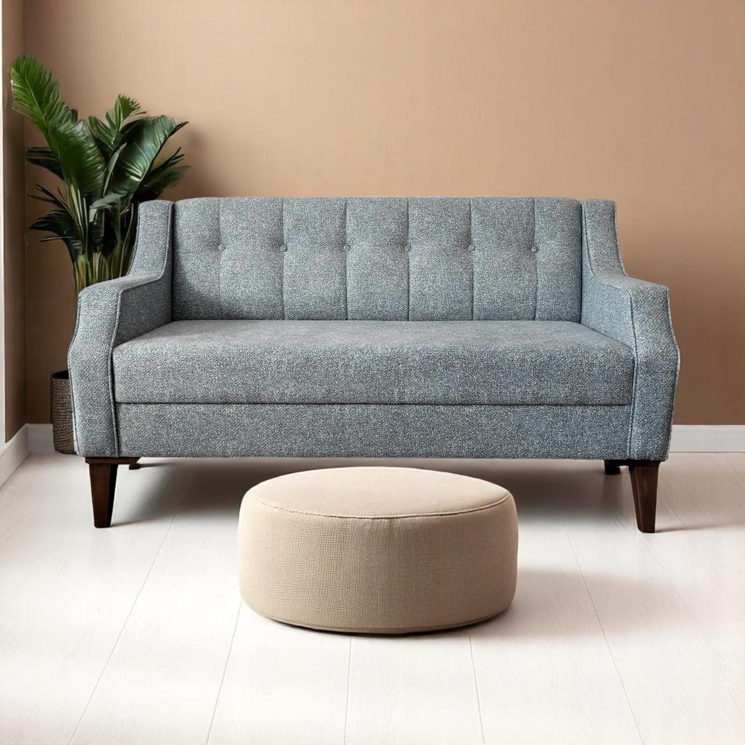 Cozy 2-seater Sofa – Soft Boucle Fabric, Minimalist Design ...