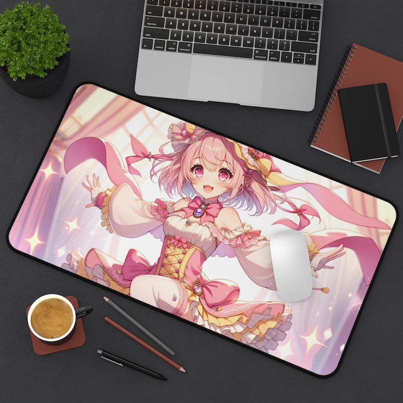 Anime Magical Girl Desk Mat, Kawaii Desk Mat, Cute Gaming Accessory ...