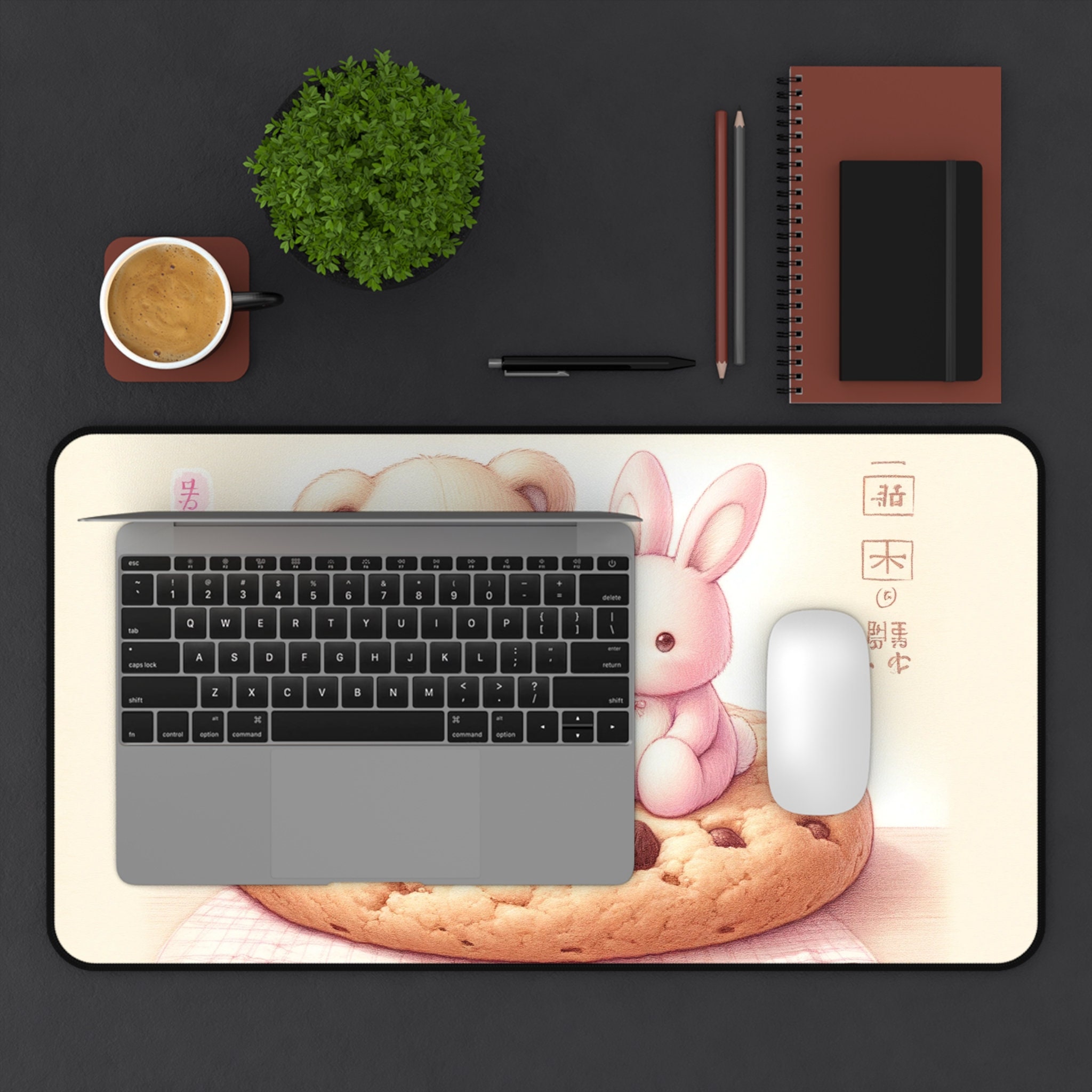 Cute Bear & Bunny Desk Mat, Cute Desk Mat, Kawaii Gaming Mouse Pad ...