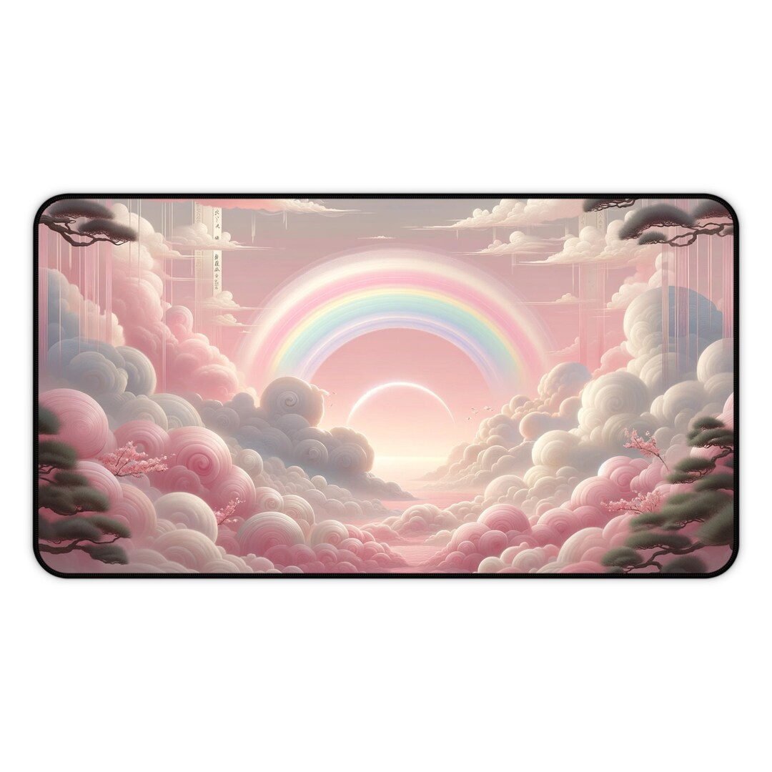Magical Clouds Rainbow Desk Mat Mousepad, Beautiful Desk Mat, Cute Desk ...