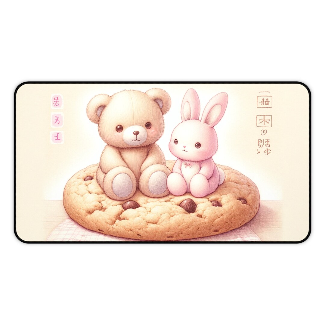 Cute Bear & Bunny Desk Mat, Cute Desk Mat, Kawaii Gaming Mouse Pad ...