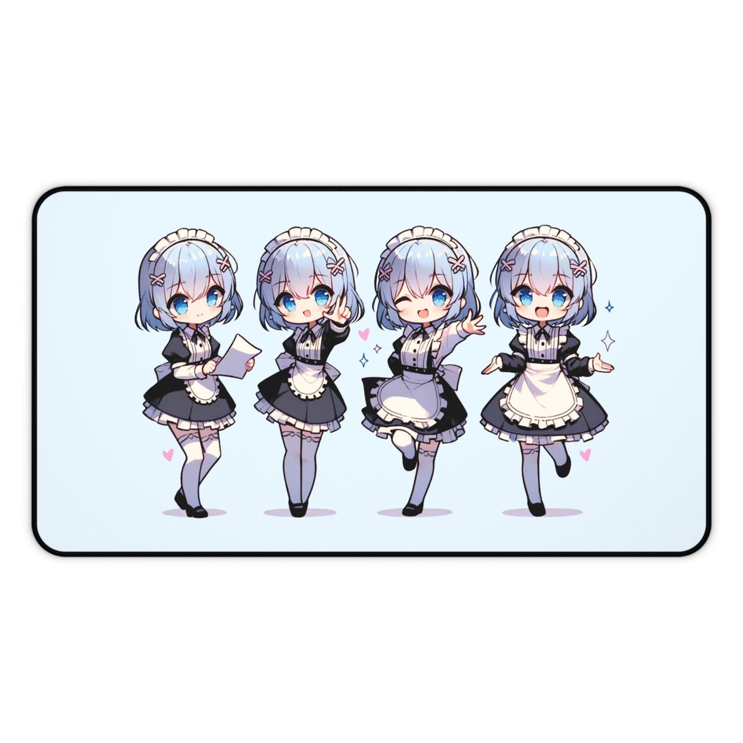 Chibi Rem Anime Girl Deskmat, Kawaii Deskmat, Cute Anime Mousepad ...