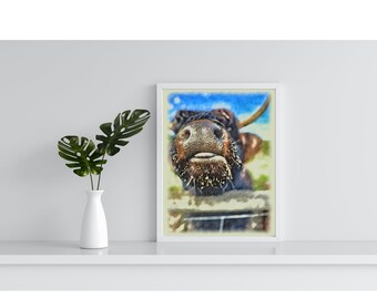 Digital Printable Wall Art Highland Cow Print Nursery Child's Room High ...