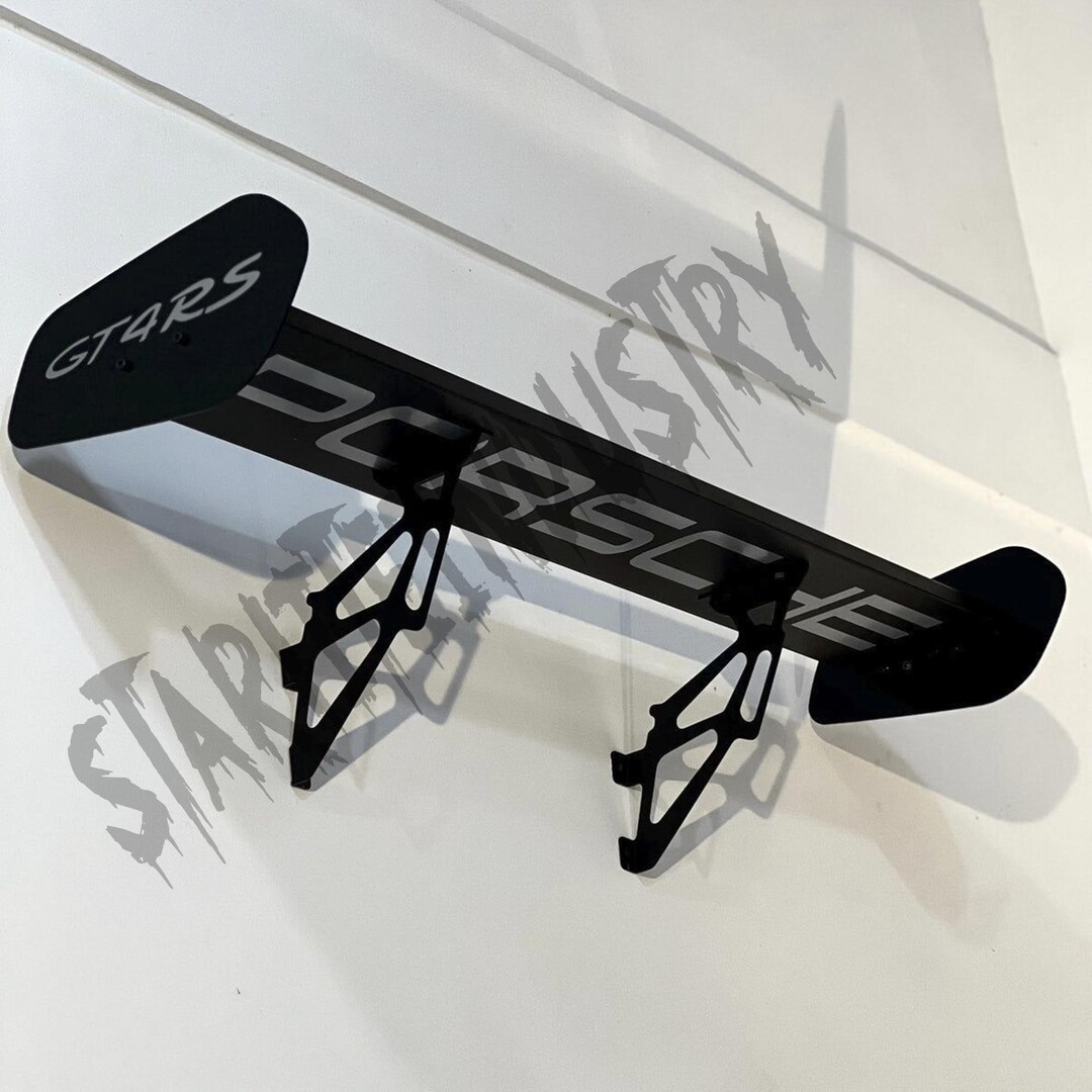 GT4 RS Style Spoiler Shelf – Aerodynamic Rear Wing Wallshelf With Bold ...