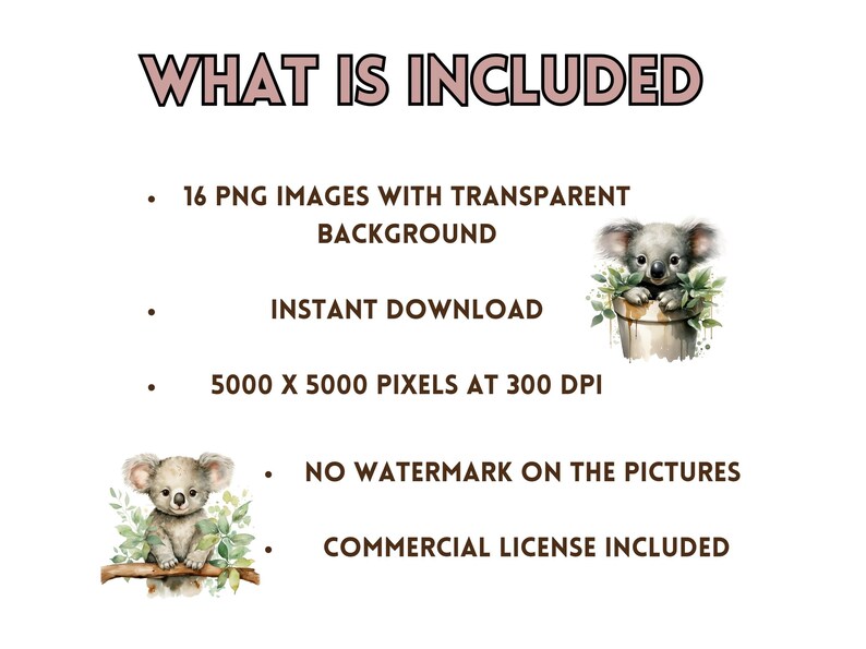 Koala Bear Clipart Cute Koala Png Printable Australian Animals Wall Art ...