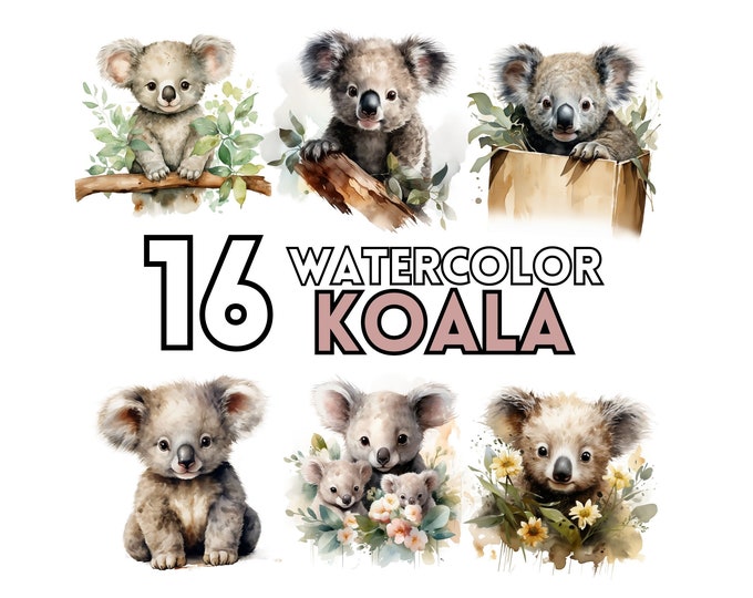 Koala clipart Koala Bear Clip art and Digital paper set Digital ...