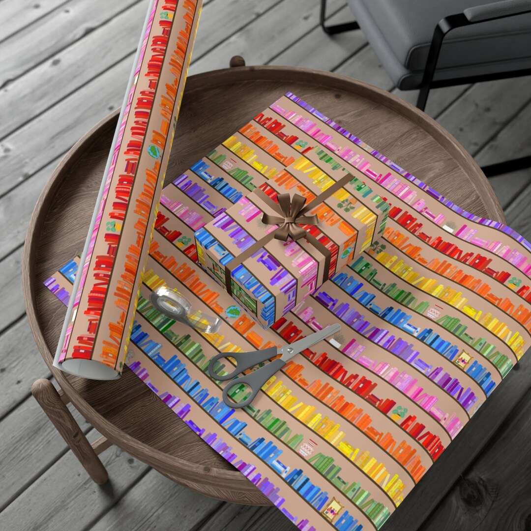 LGBTQ Wrapping Paper Bookworm Gift Gay Pride Gift - Etsy