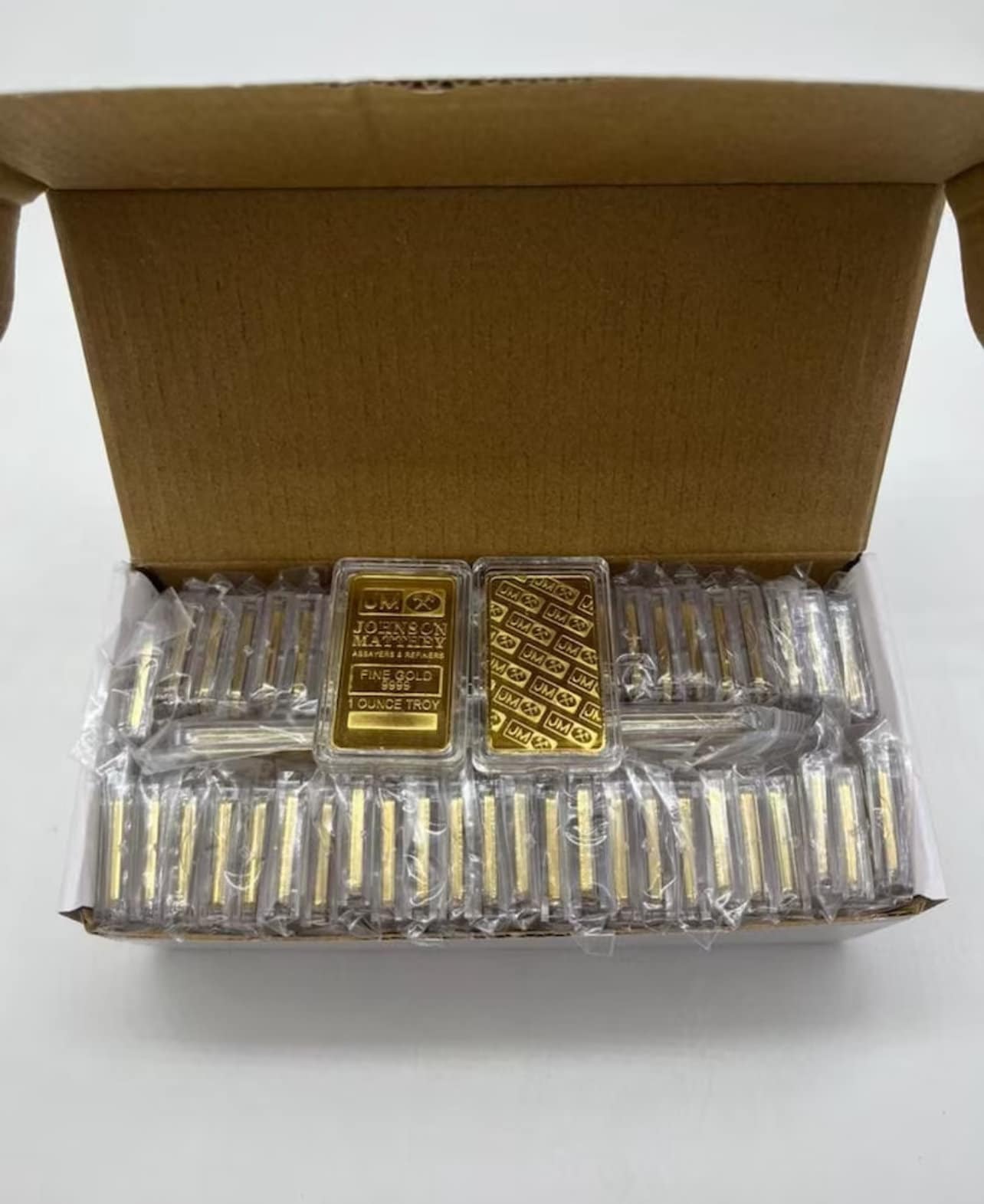 50x 1 Ounce Fine Gold 9999 Gold Bars Johnson Matthey Layered - Etsy