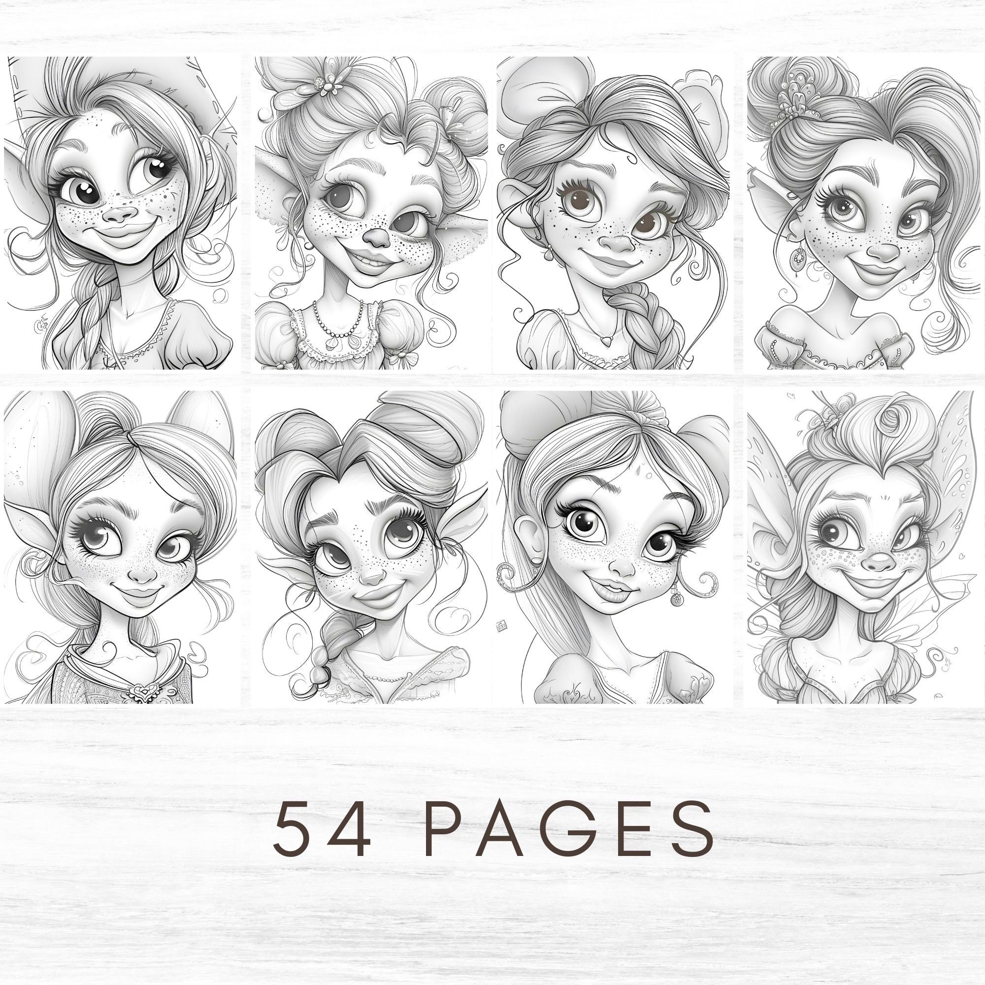 Beautiful Fantasy Princess Coloring Book Cute Princess Printable JPG ...