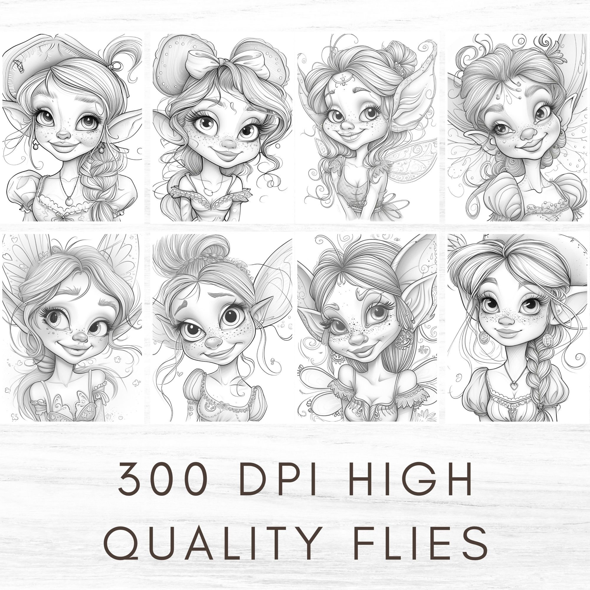 Beautiful Fantasy Princess Coloring Book Cute Princess Printable JPG ...