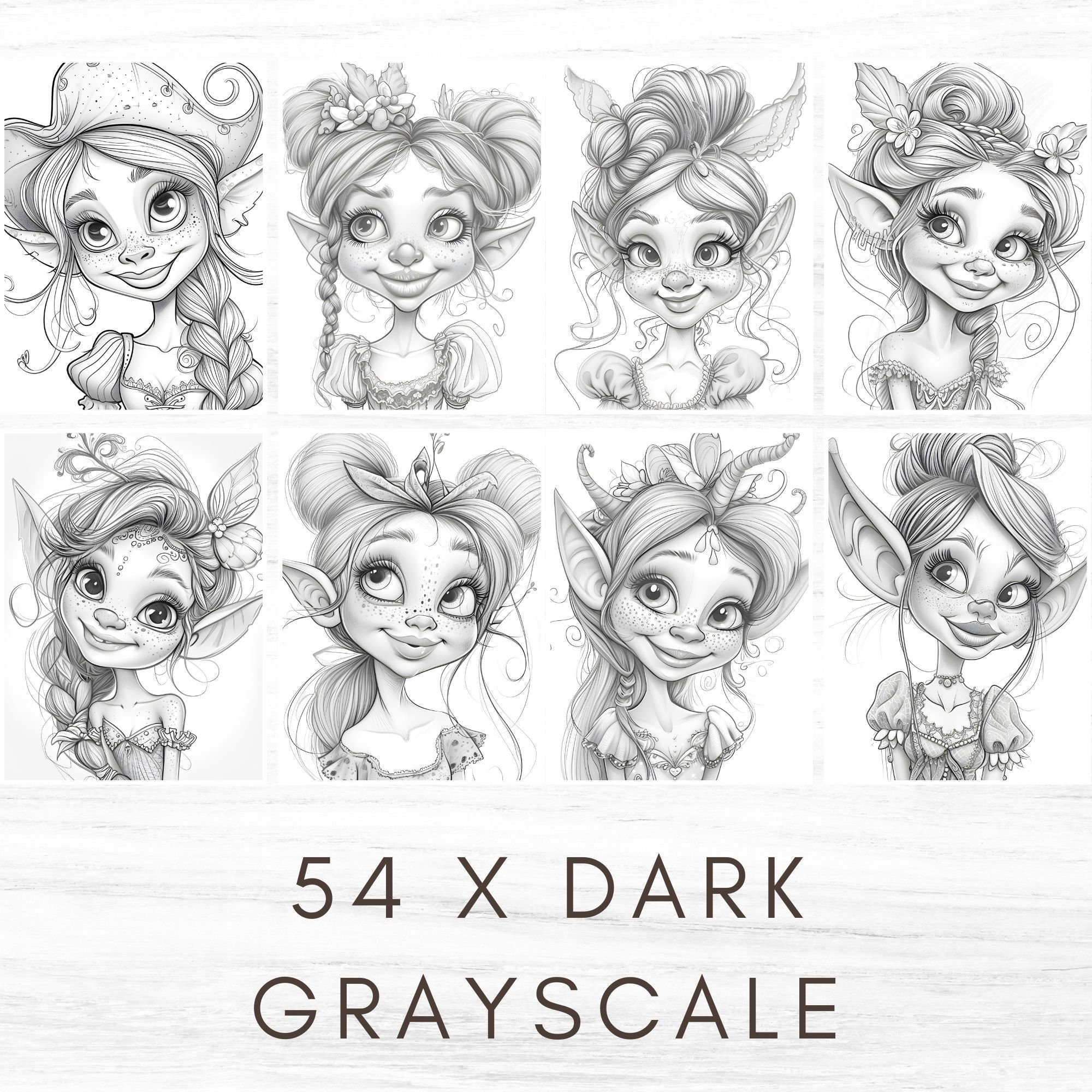 Beautiful Fantasy Princess Coloring Book Cute Princess Printable JPG ...