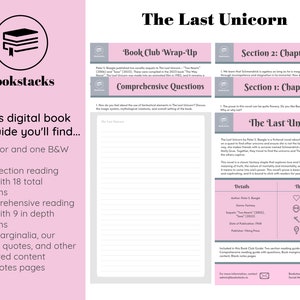 The Last Unicorn Book Club Guide - Etsy