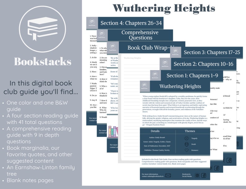 Wuthering Heights Book Club Guide - Etsy