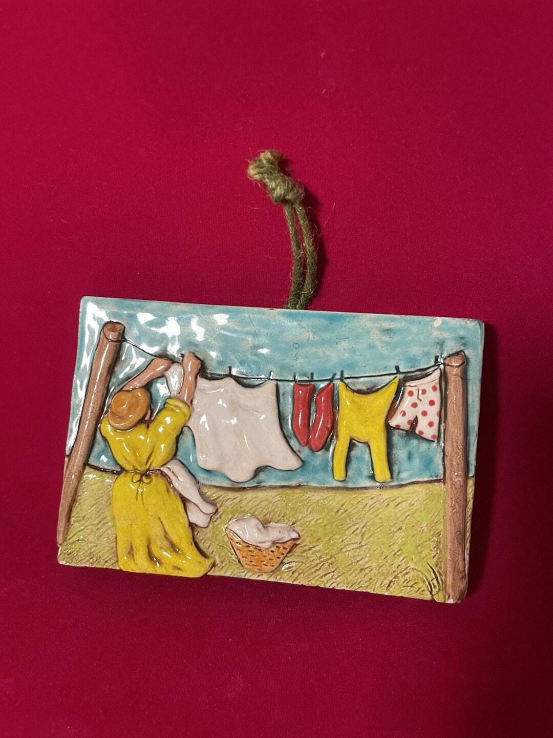Retro Laundry Line 4x6 Ceramic Wall Art Tile/ Home Decor/ Decorative - Etsy