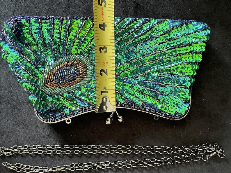1920S Flapper Peacock Sequined Clutch Purse Handbag Pre-owned - Etsy
