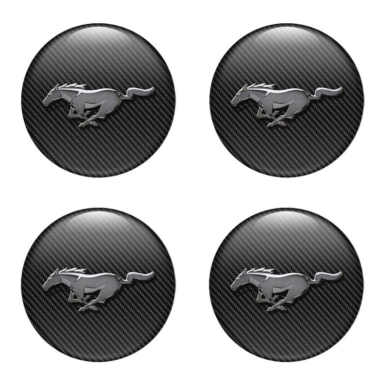 Set of 4 Epoxy Sticker Mustang Logo 4 Top Models Emblem for Wheel ...