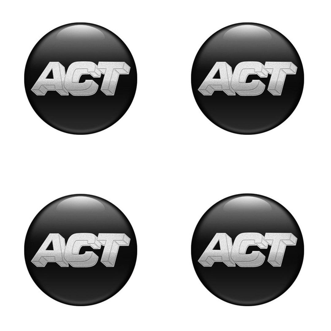 Set of 4 Epoxy Sticker ACT Logo 5 Colore Emblem Wheel Center Hub Caps ...
