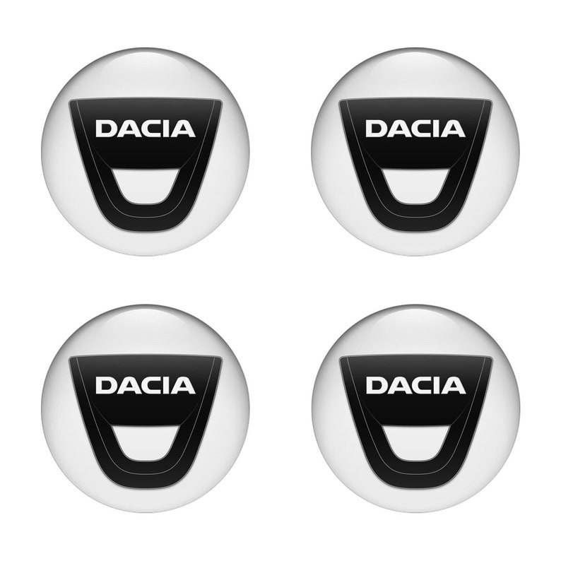 Set of 4 Epoxy Sticker DACIA Logo 5 Top Models Emblem for Wheel Center ...