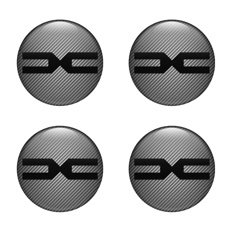 Set of 4 Epoxy Sticker DACIA Logo 5 Top Models Emblem for Wheel Center ...