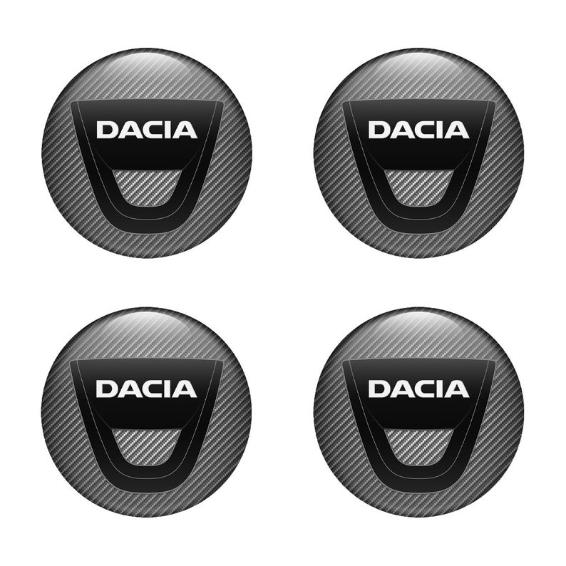 Set of 4 Epoxy Sticker DACIA Logo 5 Top Models Emblem for Wheel Center ...