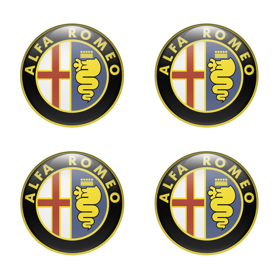 Set of 4 Epoxy Sticker Alfa Romeo Logo 5 Colore Emblem Wheel Center Hub ...