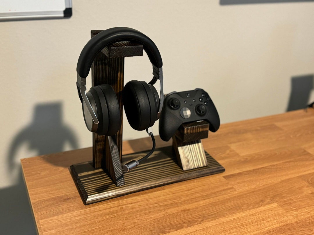 Gaming Controller and Headphone Holder – Wooden Controller & Headset ...
