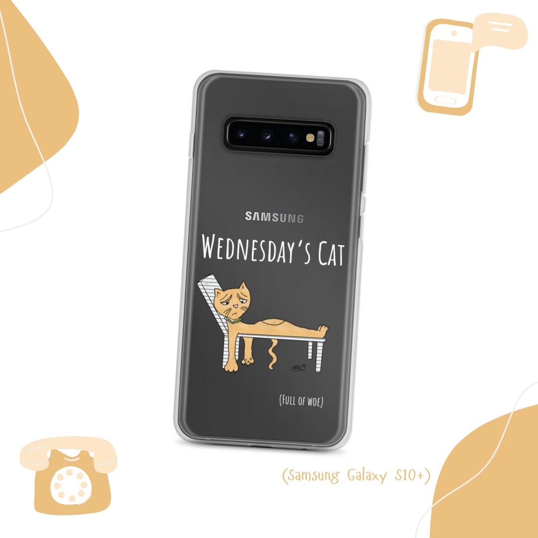 Wednesday's Cat Samsung Case: Clear Protective Phone Cover - Etsy