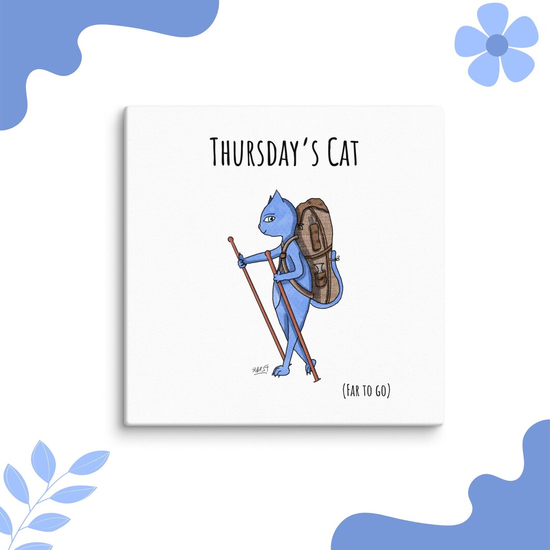 Thalamus Plank Cat Collection; Canvas 12x12 Inches; 'thursday's Cat ...
