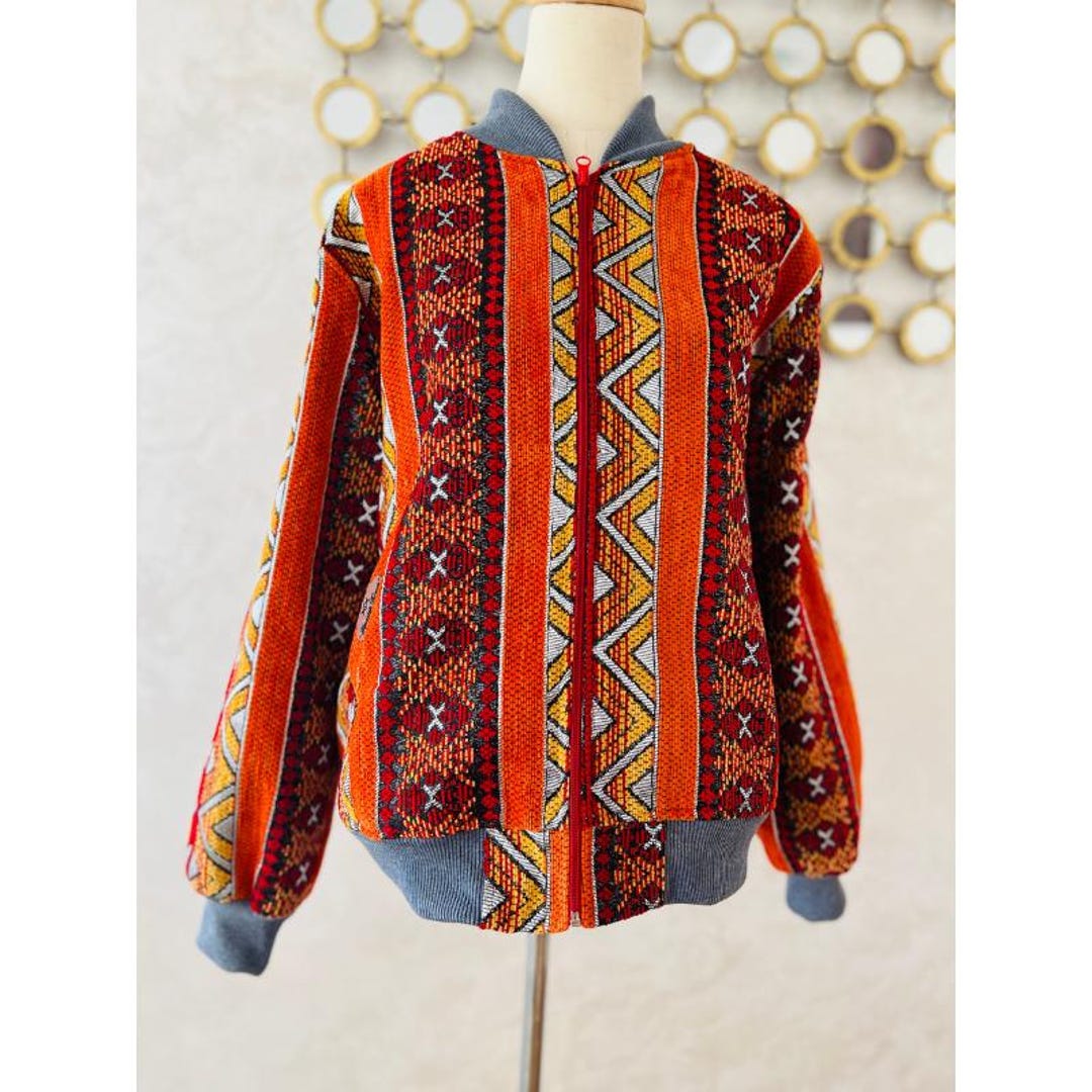 Moroccan Amazigh Bomber Jacket Gipson Boho Clothes Gift Idea - Etsy