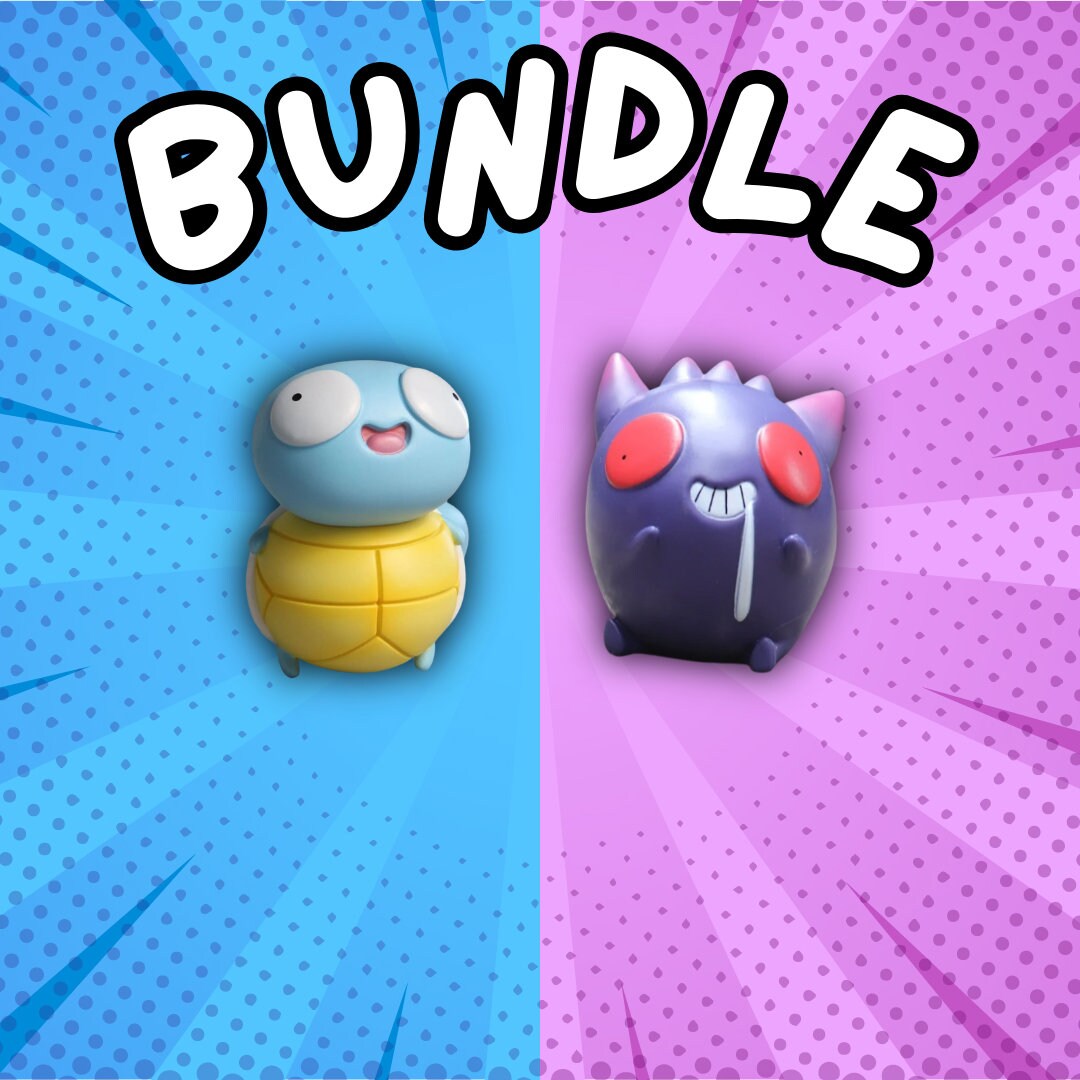 Cute Pokemon Figure 2 Piece Set, Kawaii Figure, Gift, 3D Pokemon ...