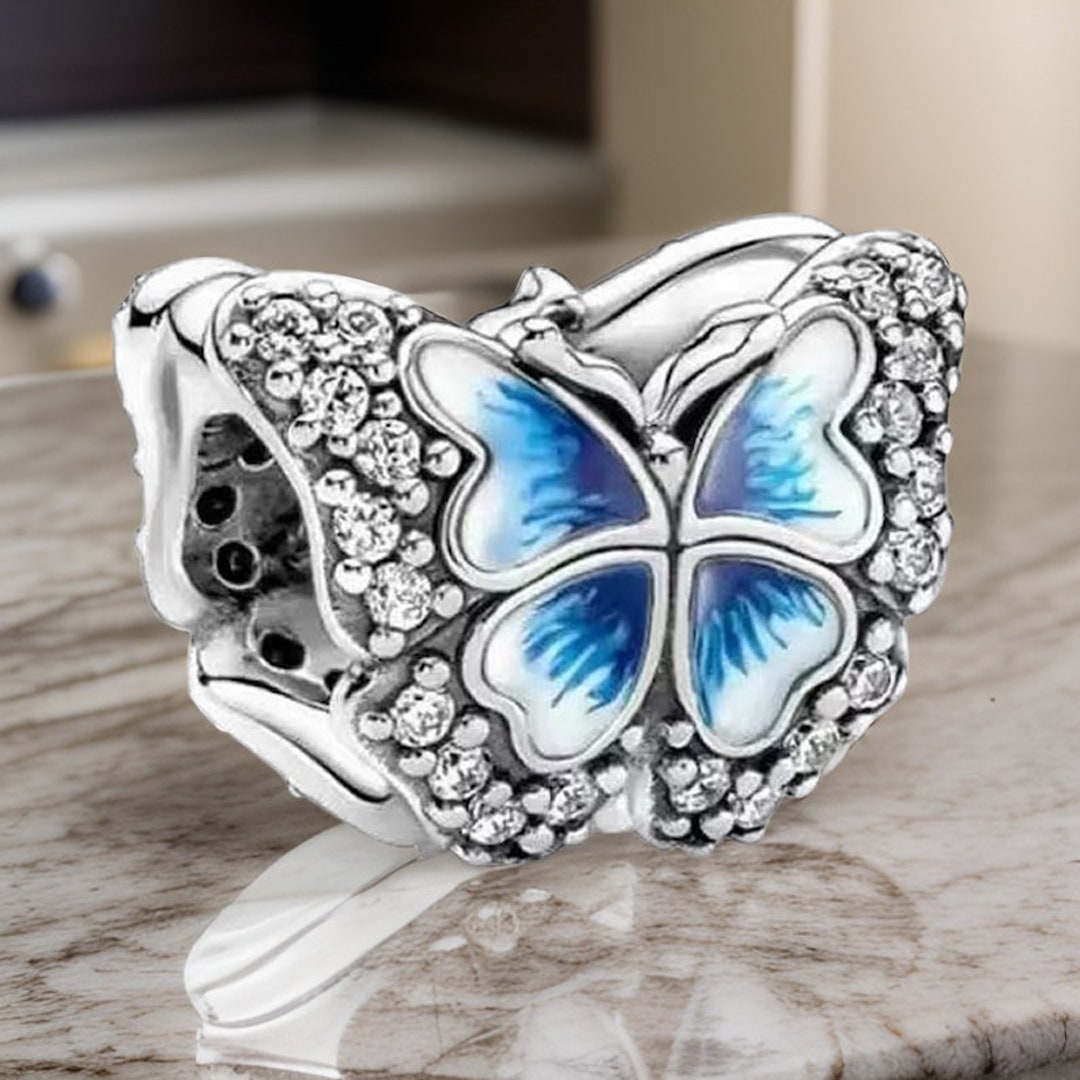 New S925 Blue Butterfly Sparkling Spring Collection Charms Fit at Charm ...