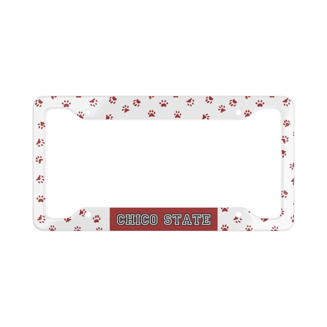 Chico State License Plate Frame, With Cardinal Red Colors Jersey Font ...