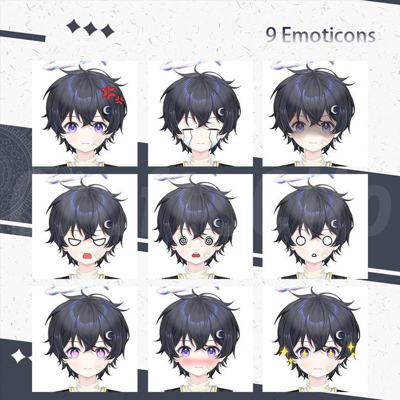 Prefabricado Vtuber Modelo Moonlight Boy Apollo Vtuber Live2d Modelo ...