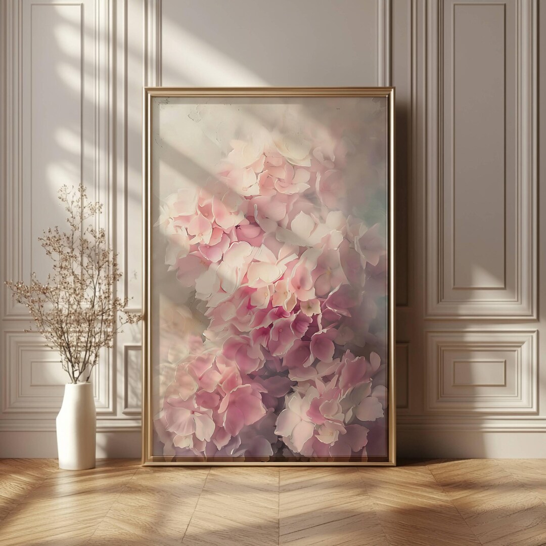 Pink Hydrangea Art Hydrangeas Art Print Pink Hydrangea Print Hydrangea ...