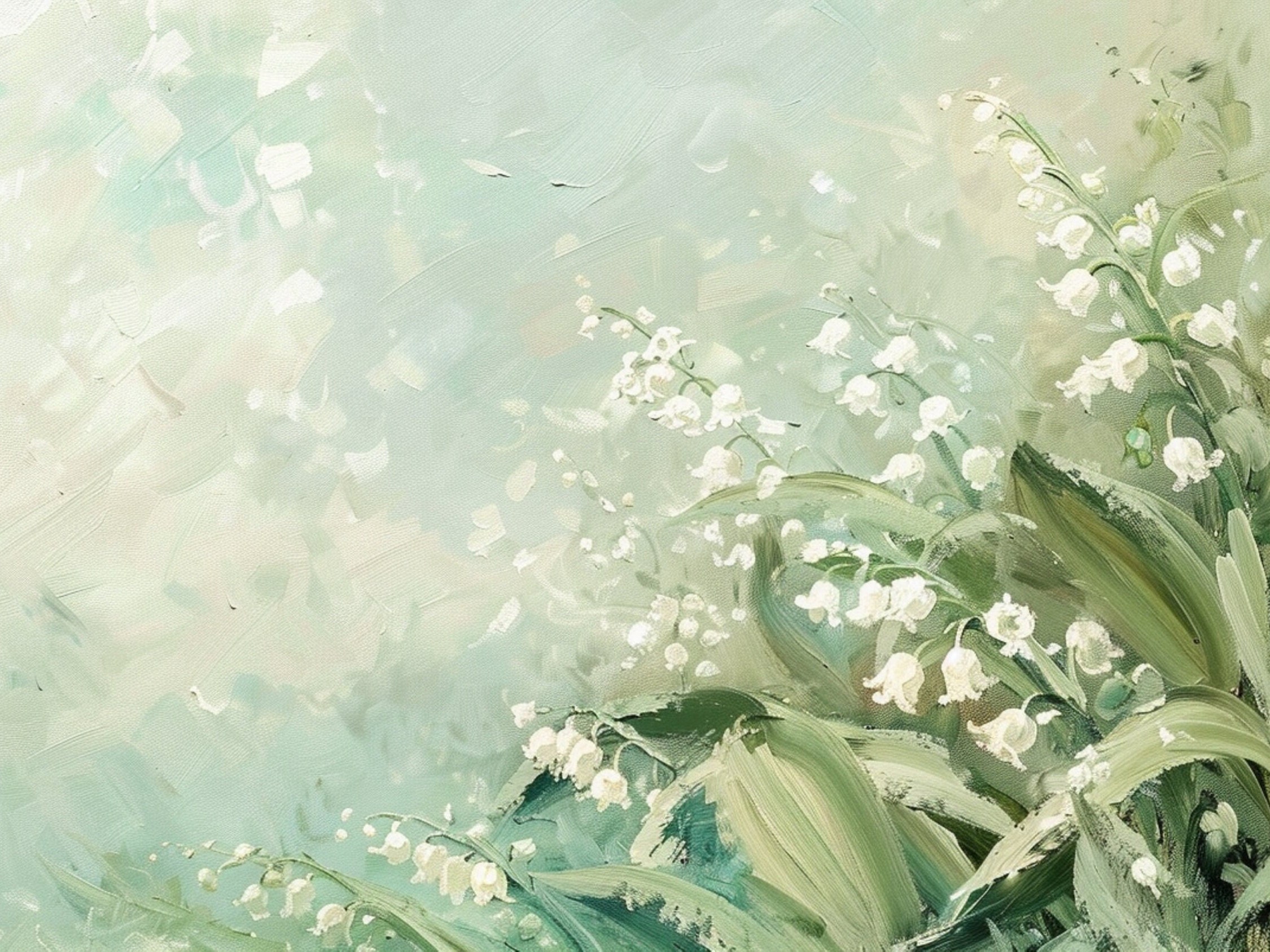 Lily of the Valley Spring Frame TV Art, Lily of the Valley Painting ...