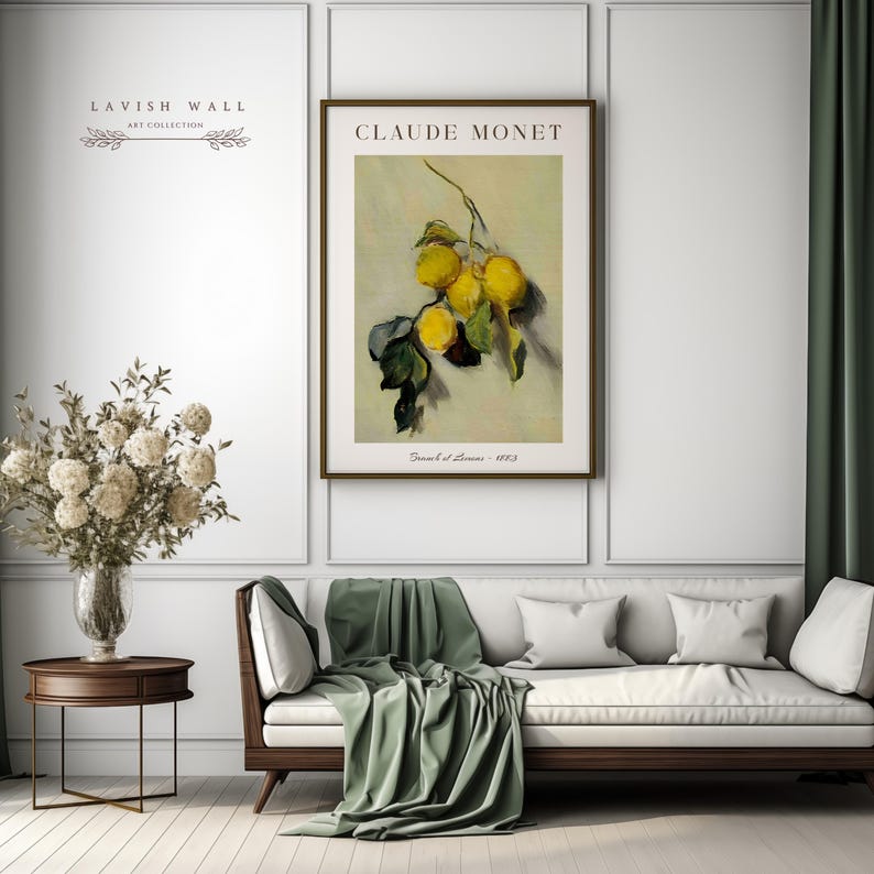 Claude Monet Lemon Painting Lemon Wall Art Monet Poster Lemon Art Monet ...