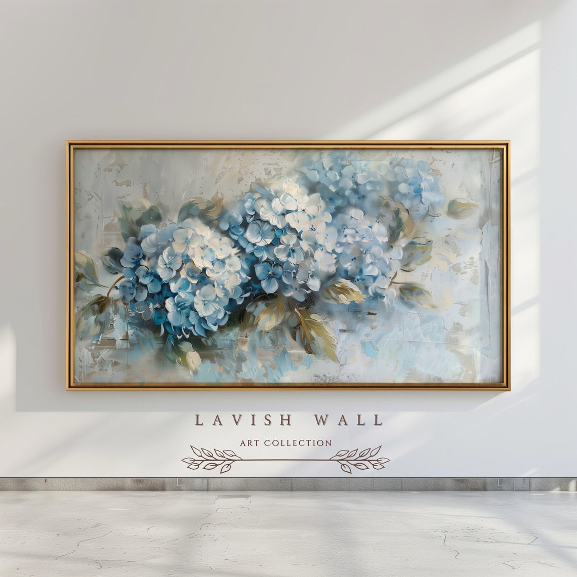 Blue Hydrangea Wall Art Print, Printable Large Artwork, Hydrangea ...
