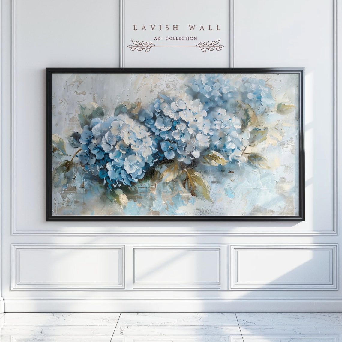 Blue Hydrangea Wall Art Print, Printable Large Artwork, Hydrangea ...
