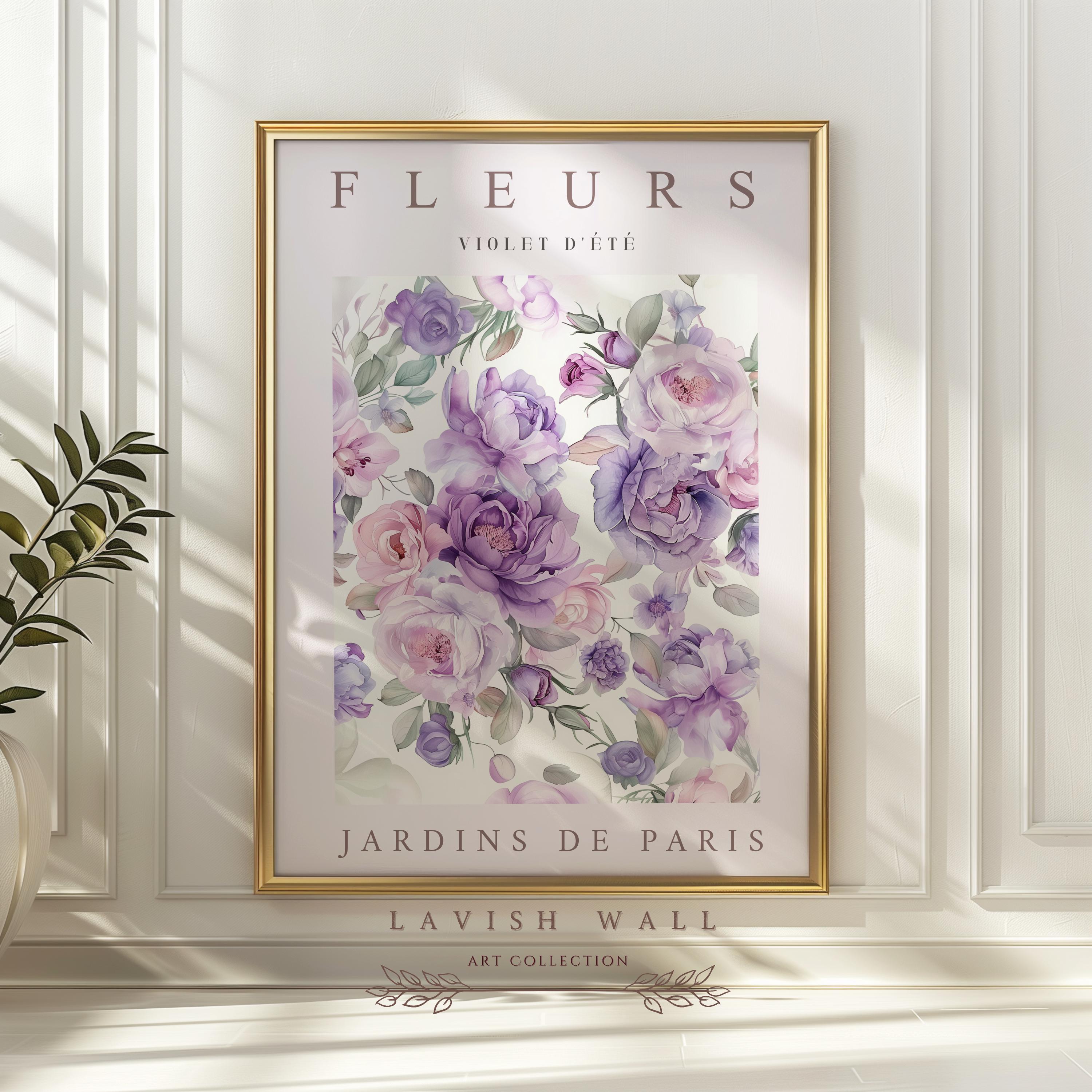 Dusty Purple Flower Market Poster Parisian Wall Art Flower Market Print ...