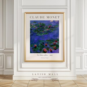 Claude Monet Print Red Water Lilies Monet Poster Impressionist Painting ...