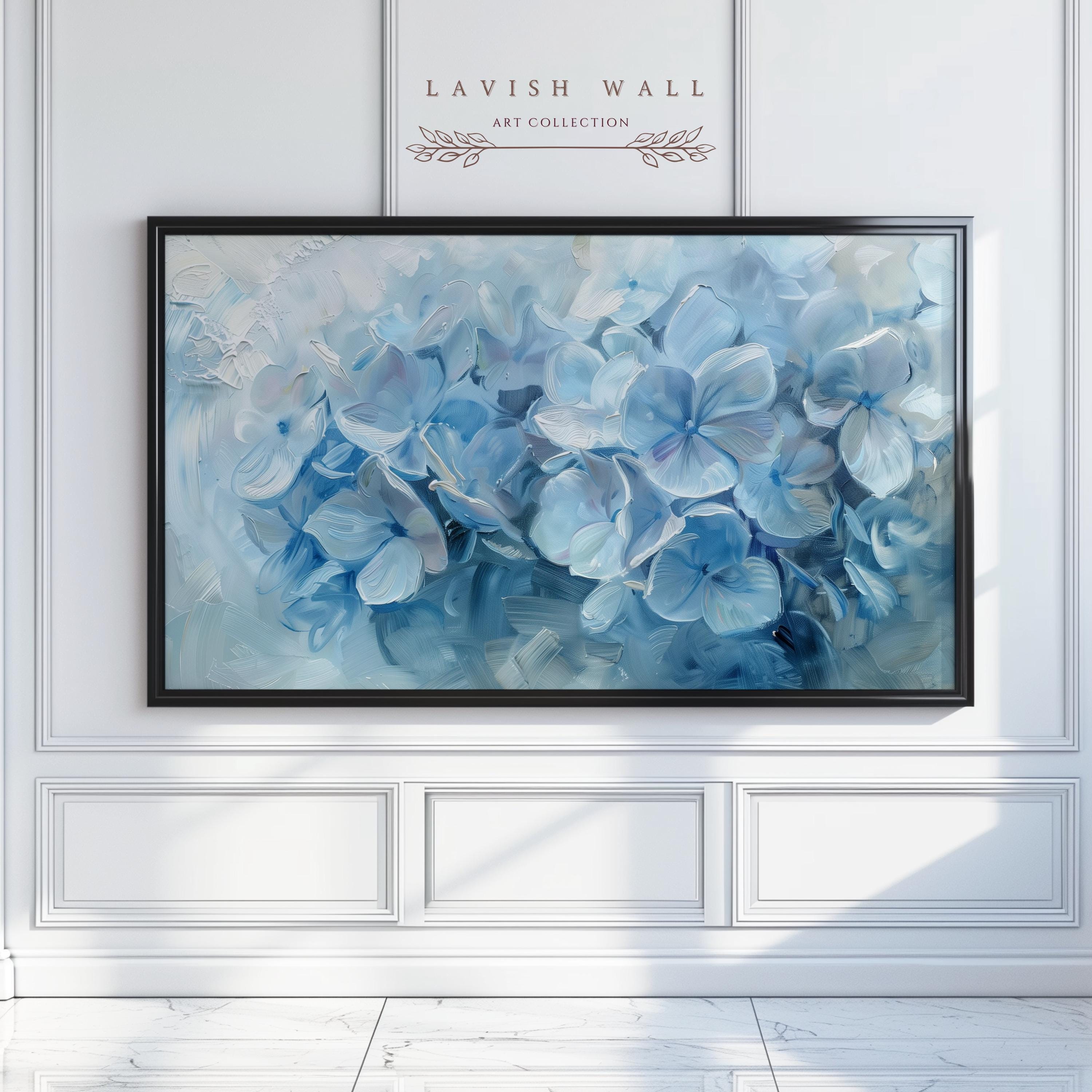 Blue Hydrangea Wall Art Print, Printable Large Artwork, Hydrangea ...