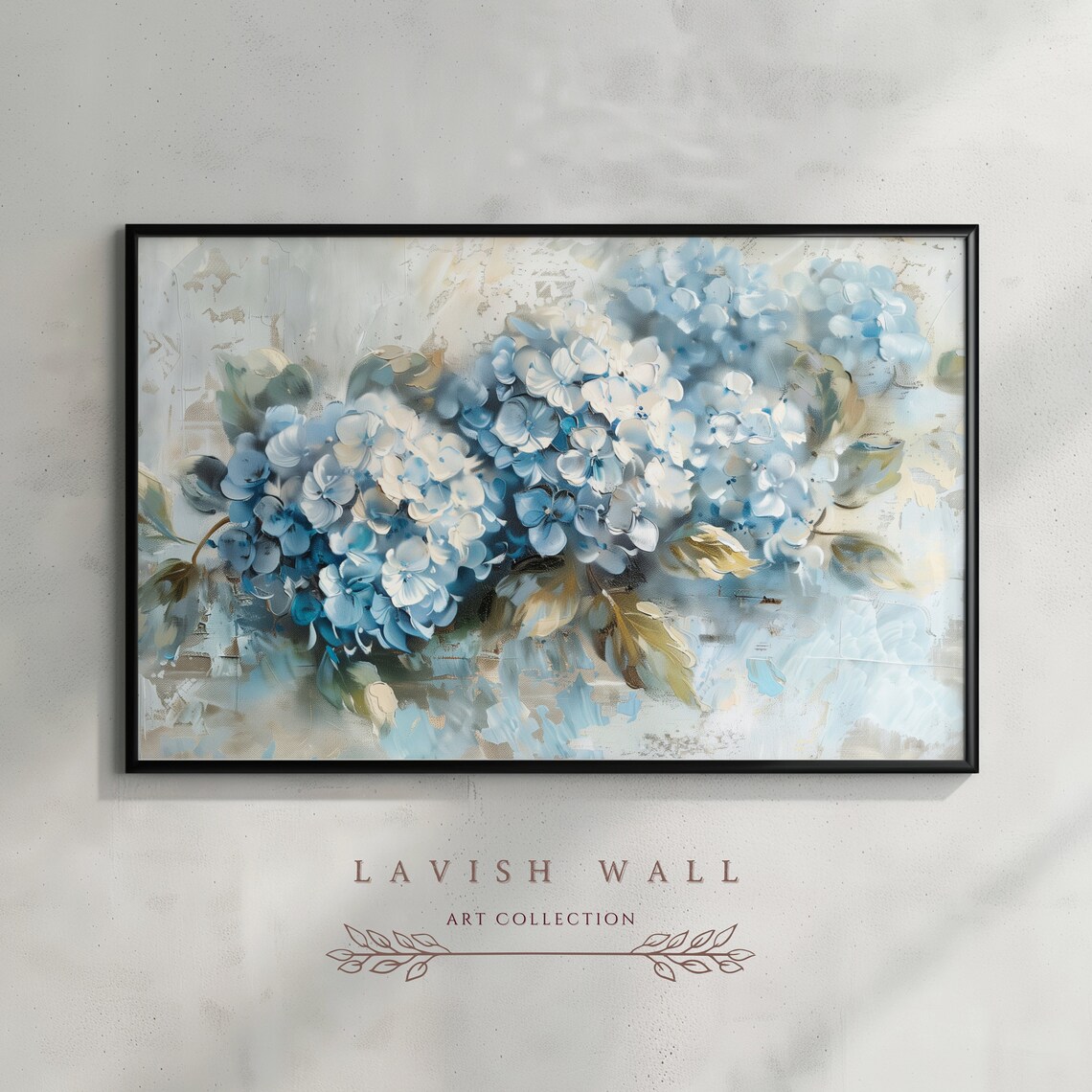 Blue Hydrangea Wall Art Print, Printable Large Artwork, Hydrangea ...