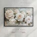 White Roses Painting, Rose Oil Painting Summer Frame TV Art, Moody ...