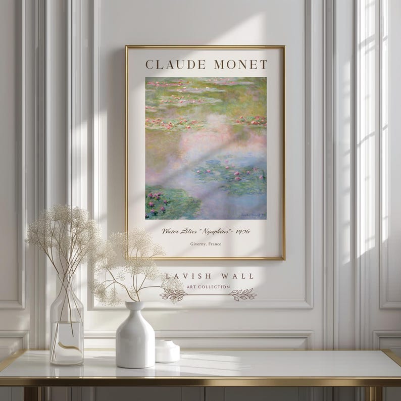 Monet Waterlilies Claude Monet Print Water Lily Art Monet Poster ...