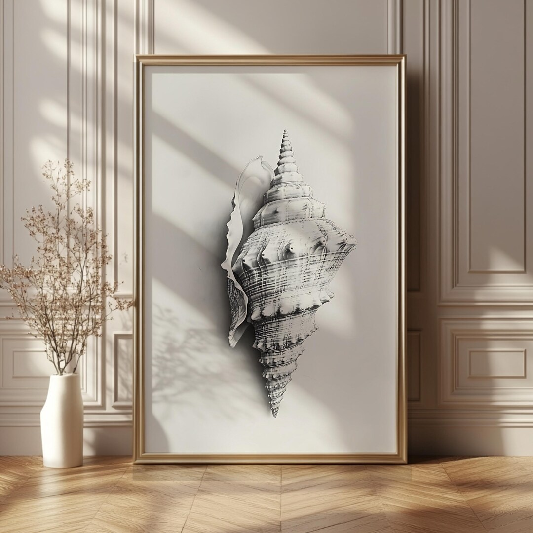 Seashell Artwork Seashell Poster Shell Art Print Seashell Drawing ...